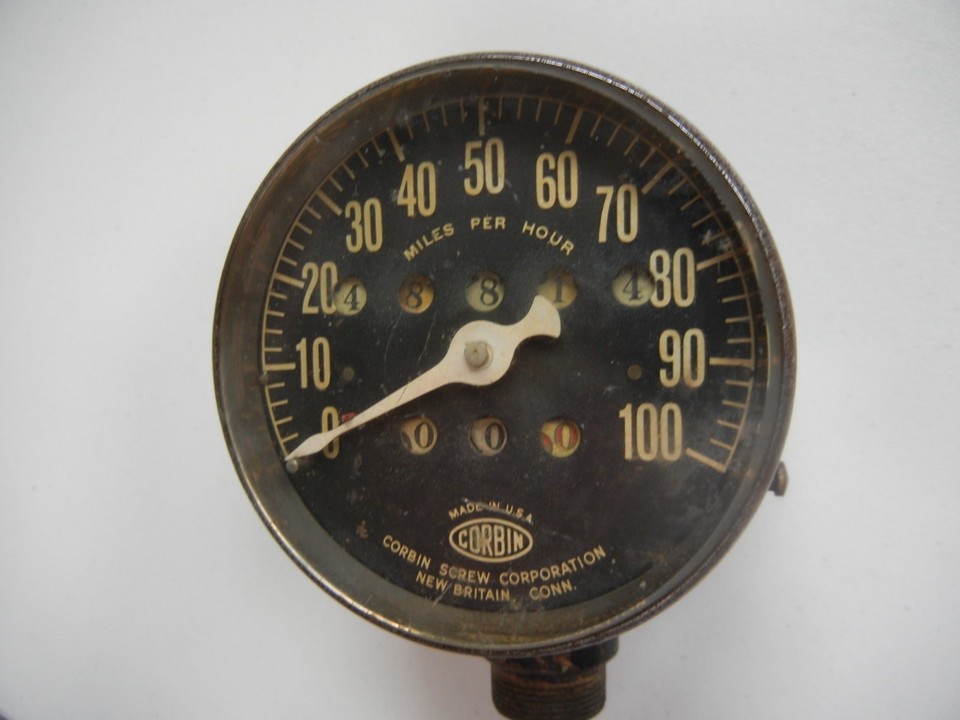 VINTAGE CORBIN MOTORCYCLE SPEEDOMETER USA INDIAN HARLEY | eBay