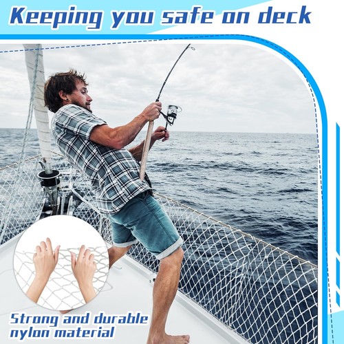 Windyun Boat Safety Lifeline Netting Marine Guardrail 50 x 2 ft, white ...