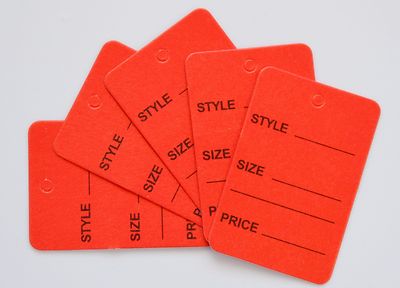 1000 Red Merchandise Price Jewelry Garment Store Paper Small Tags 4.5x2 ...
