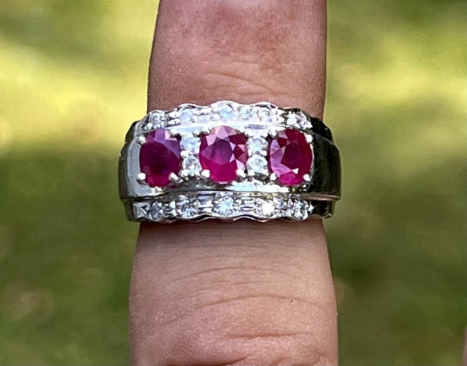 Platinum Natural Ruby & Diamond Ring 1.83ctw - Gem