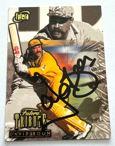 AUSTRALIAN CRICKETER DAVID BOON SIGNED 1996 FUTERA TRIBUTE CARD #3860/ ...