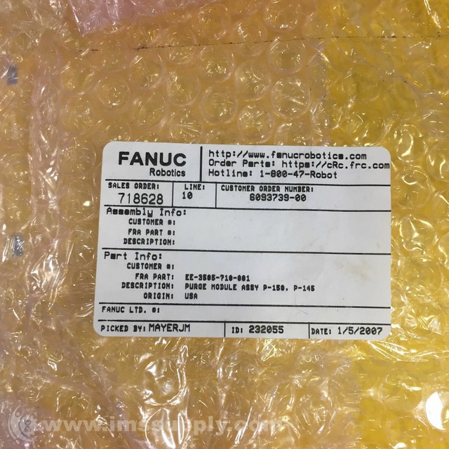 Ee-3505-710-001 FANUC Purge Module EE3505710001 Fs38 for sale online | eBay