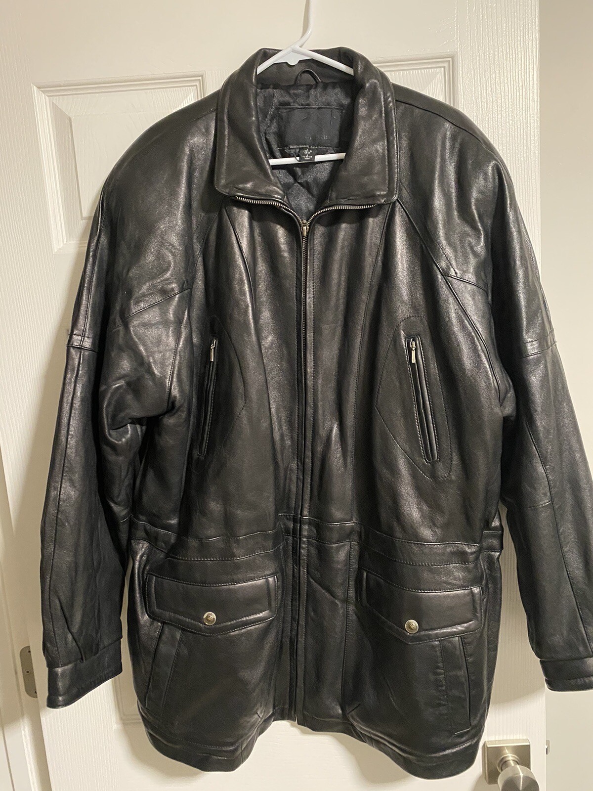 Men’s Leather Jacket Black Large - Gem