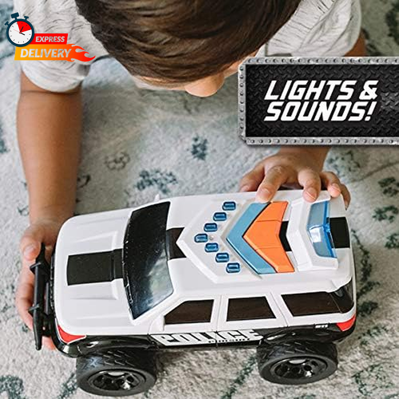 Sunny Days Entertainment Maxx Action 12’’ Large Police Car Toy – Siren ...