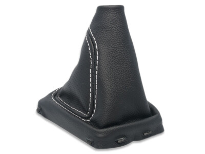 FOR VOLVO V60 11-18 GEAR SHIFT STICK BOOT GAITER LEATHER STITCH WHITE R ...