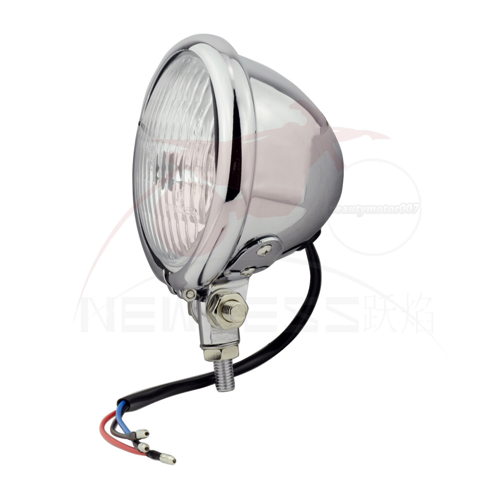 Chrome Motorcycle Vintage Headlight For Harley Custom Bobber Chopper ...