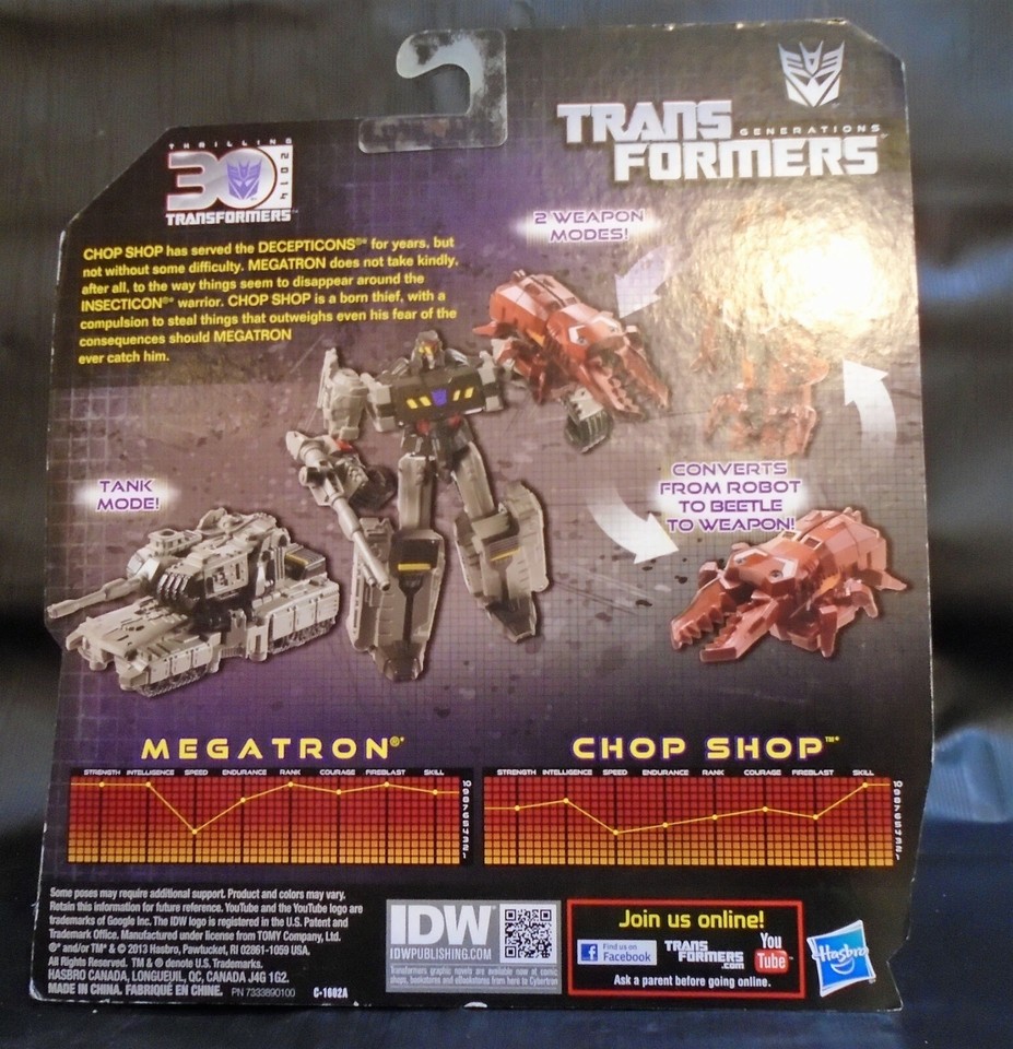 TRANSFORMERS GENERATIONS MAGATRON & CHOP SHOP DECEPTICON THRILLING 30 ...