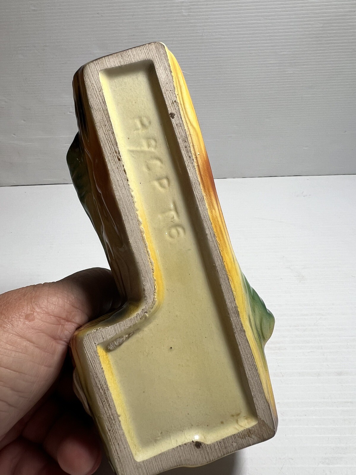 1950’s AACP Kalmar Australian Pottery Trough Ceramic Rabbit On Log Vase ...