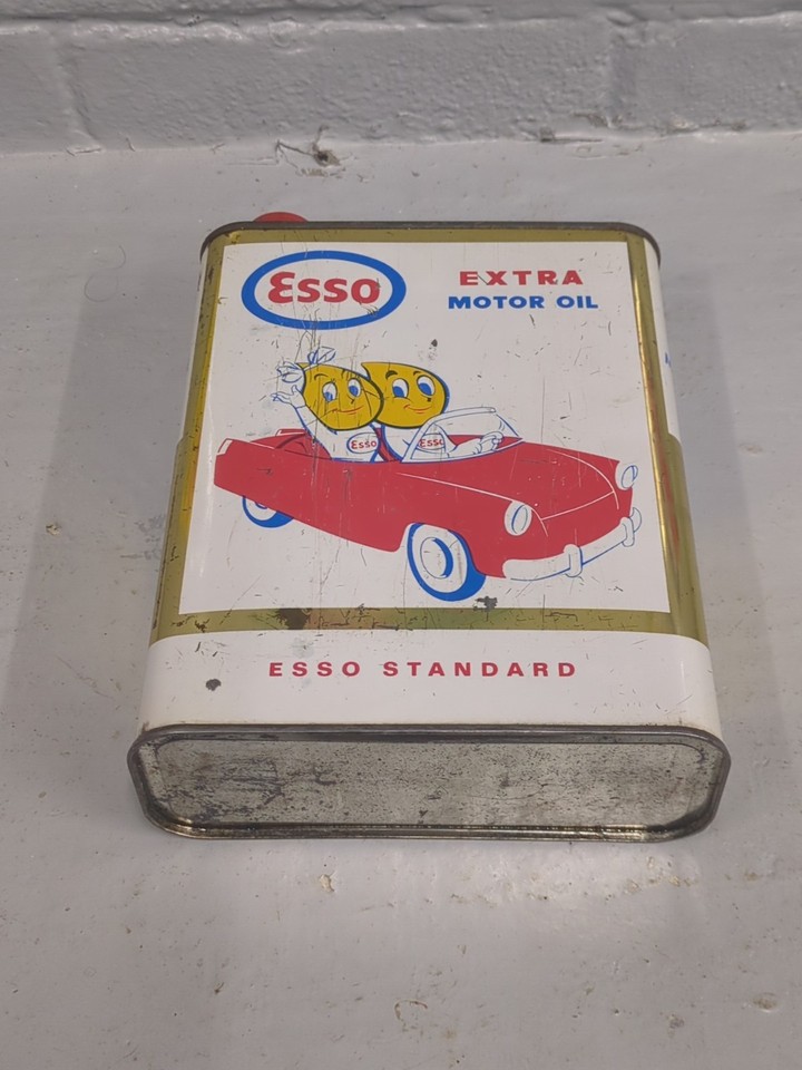Vintage French ESSO Extra Motor Oil, 2 Litre Tin / Can Empty Mr&Mrs ...