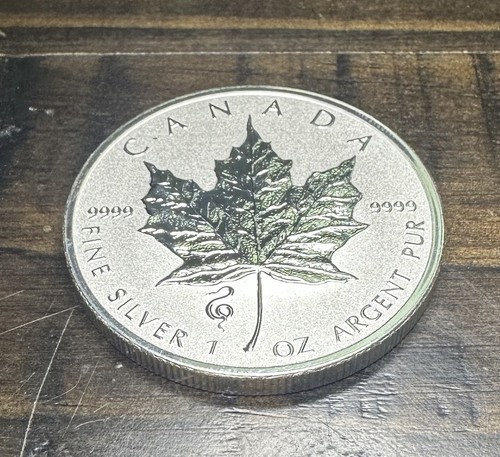 2013 Canadian Maple Leaf 1oz Reverse Proof Silver Snake Privy .999 Fine ...