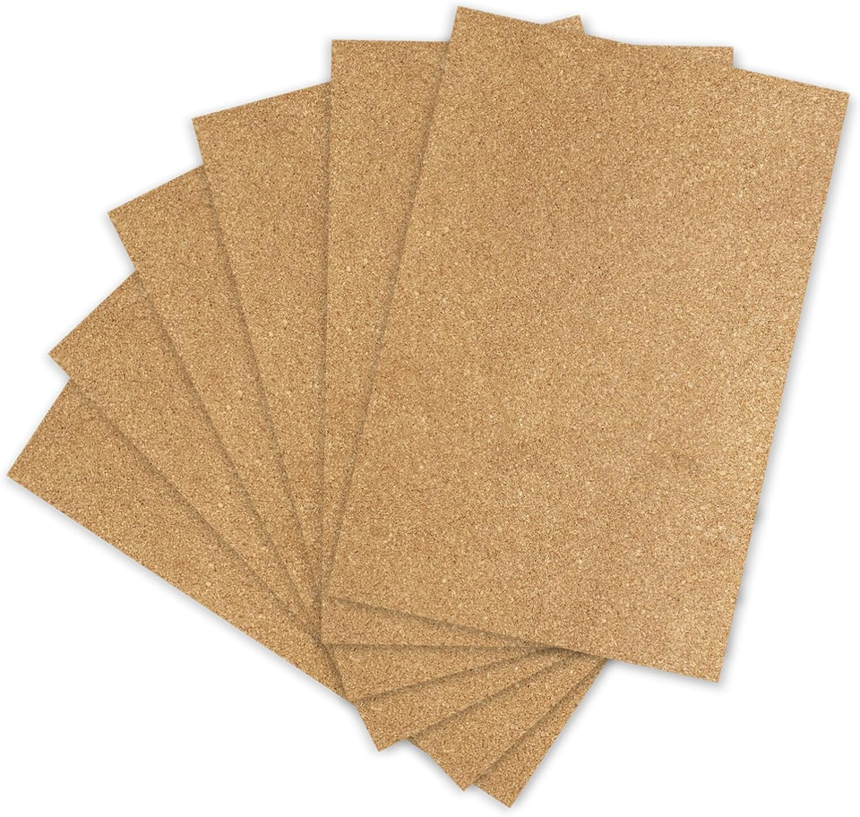 A4 Cork Mat, 6 PCS 1Mm Thick Self-Adhesive Cork Sheets for Wall ...