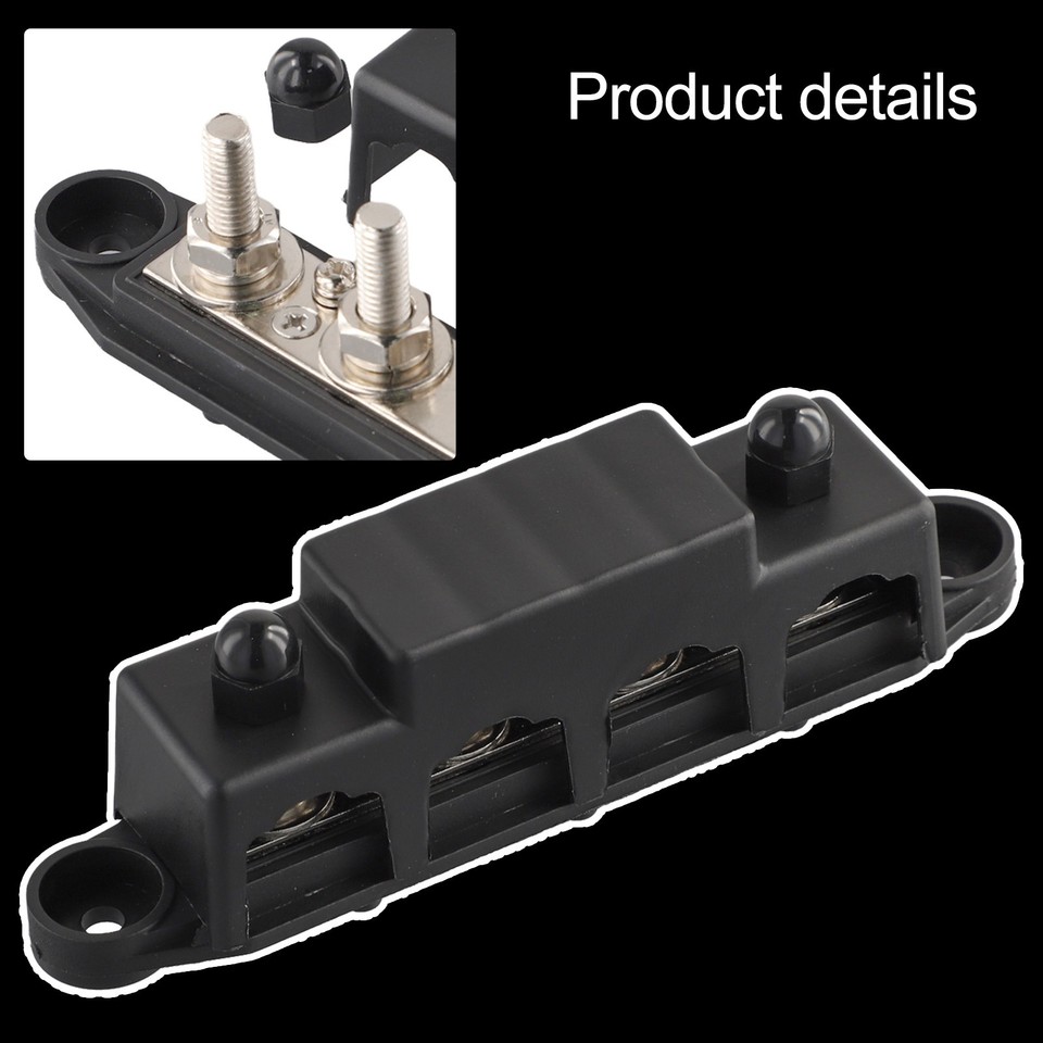 12V Power Distribution Block 250A Covered Busbar Terminal Block Binding ...