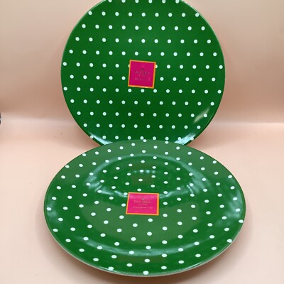 Kate Spade New York Set Of 2 Salad Plates/ Green Melamine Plate 9” | eBay