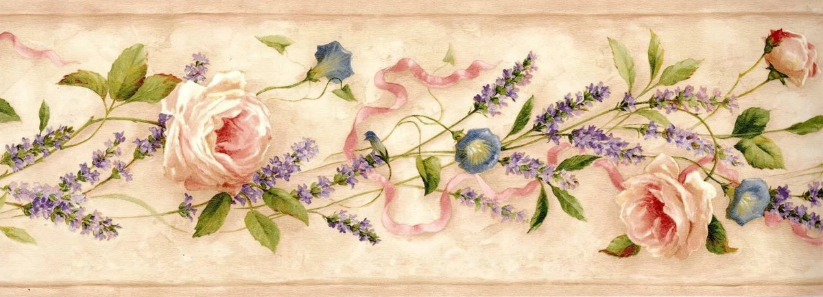 Purple Vintage Flower Border
