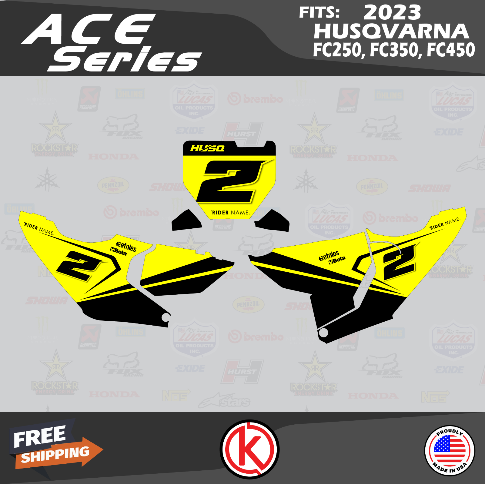 Graphics Kit for Husqvarna FC250 FC350 FC450 (2023+) Ace Series ...