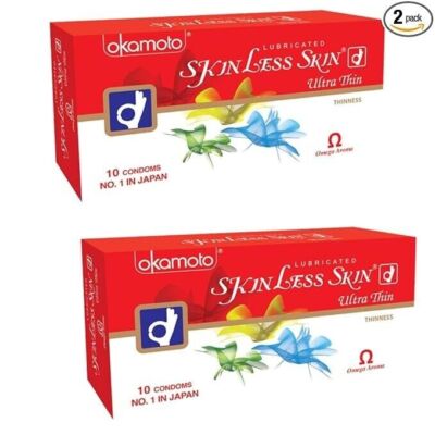 OKAMOTO Skinless Skin 20 Condoms - Ultra Thin (No.1 in Japan) Maximise ...