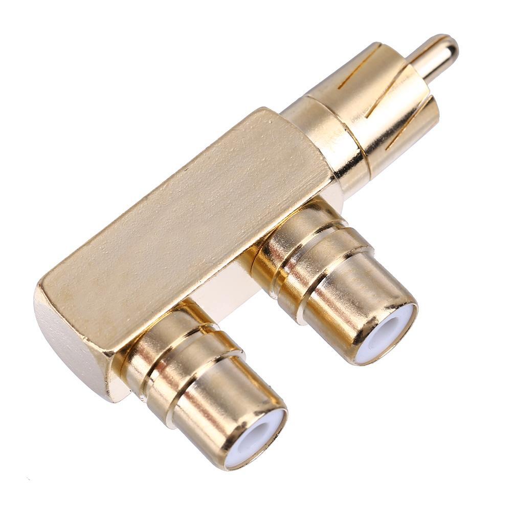 RCA Male To 2 RCA Female Right Angle Audio Plug High Frequency RCA ...