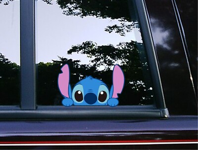 Cute Stitch Peeker Peeking Window Vinyl Car Decals Disney Stickers Lilo ...