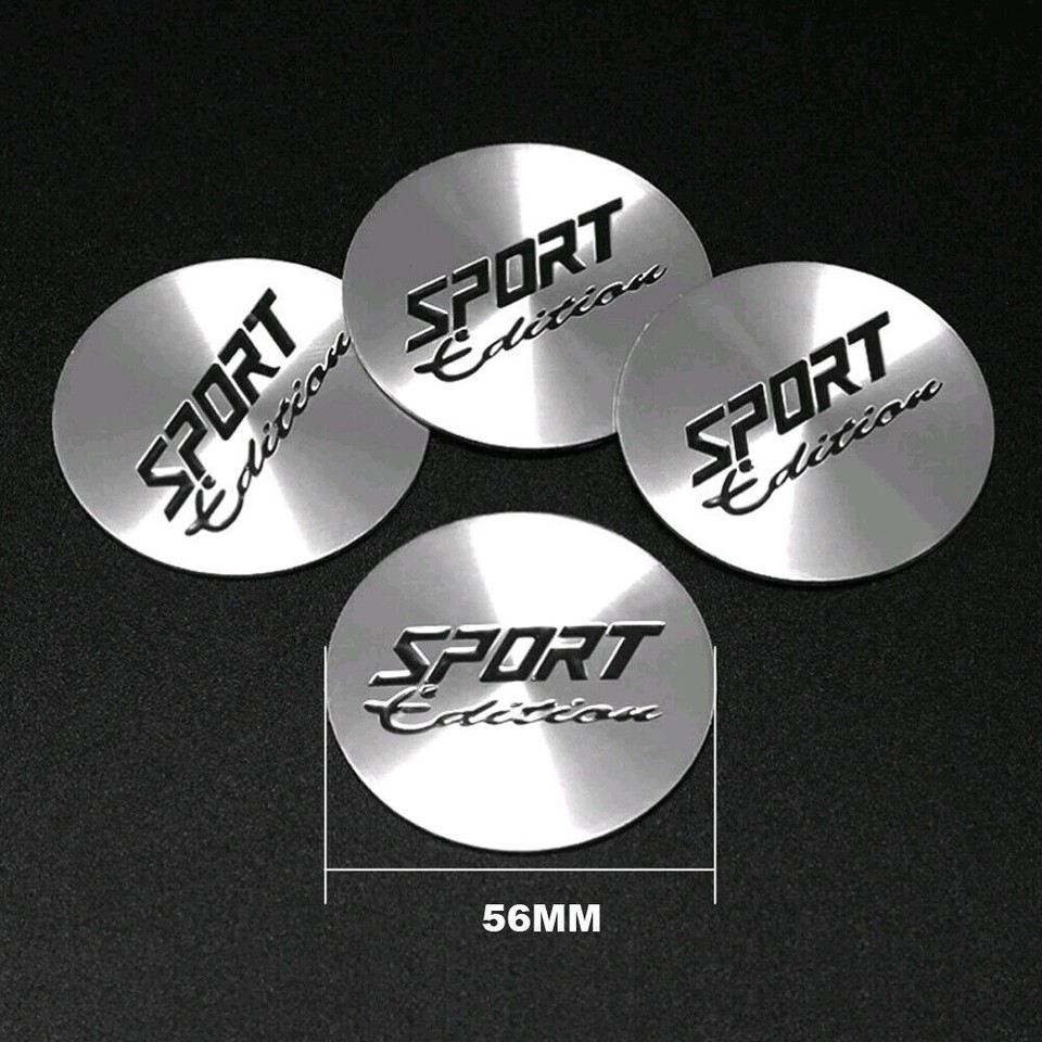 4Pcs 56MM SPORT Edition Logo Emblem Badge Car Wheel Center Hub Cap ...