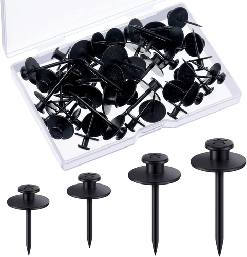 40 Pcs Double Headed Picture Hangers Nails 4 Size Long Thumb Tacks ...