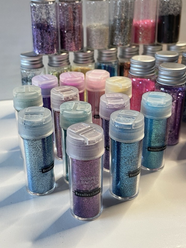 Recollections Glitter Lot 43 Bottles Craft Scrapbook Art Teacher ...