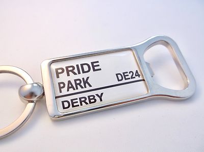 DERBY STADIUM ROAD BADGE STREET SIGN BOTTLE OPENER KEYRING CHAIN KEY ...