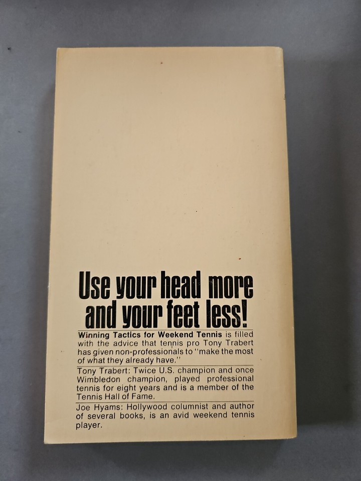 Winning Tactics for Weekend Tennis by Tony Trabert with Joe Hyams PB ...