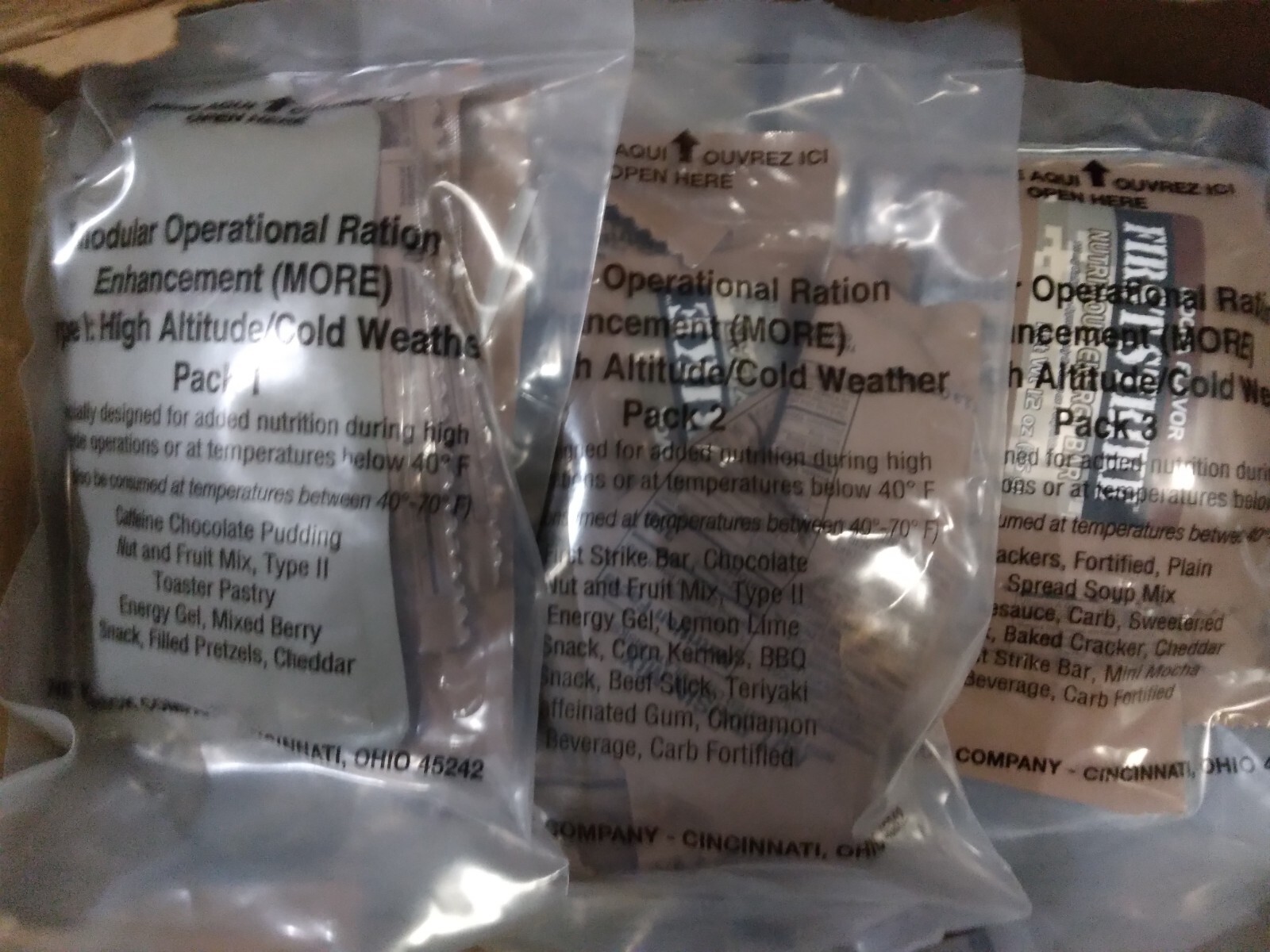 Modular Operational Ration Enhancement [MORE] Rations - Type I ...