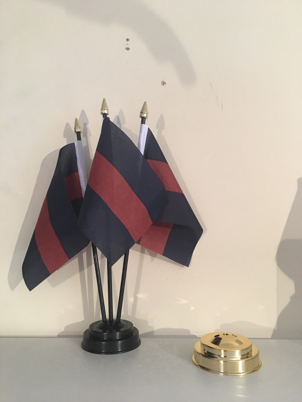 HOUSEHOLD DIVISION TABLE FLAG SET of 3 flags and base | eBay