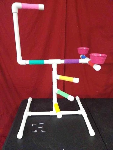 Large 3/4" PVC Parrot Perch Play Gym Stand Birds Love Them! | eBay