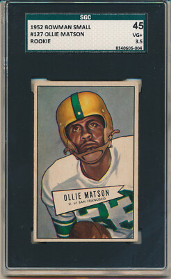 1952 Bowman Small Football Ollie Matson (Rookie Card) (HOF) (#127) SGC3 ...