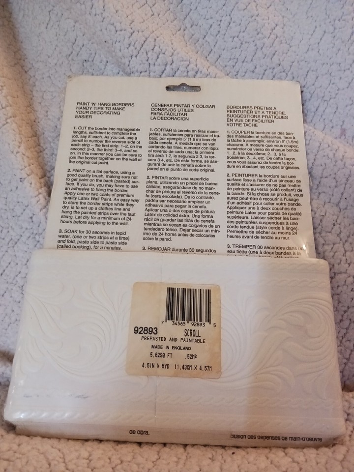 Graham Brown Super Fresco Paint n Hang Borders 92893 Scroll Prepasted ...