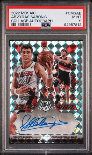 2022 Panini Mosaic Arvydas Sabonis Collage Autograph #CMSAB PSA 9 ...