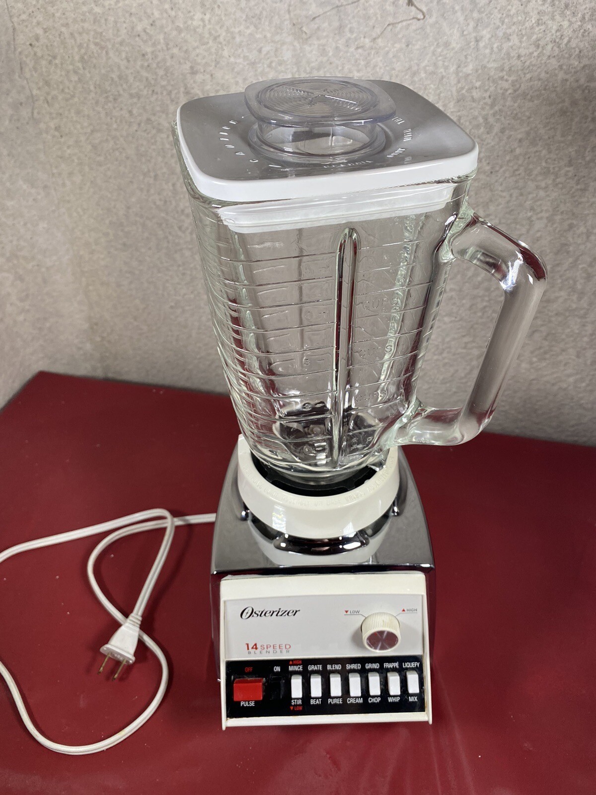 Vintage Osterizer 14 Speed Blender Chrome with Glass Pitcher 5 Cup ...