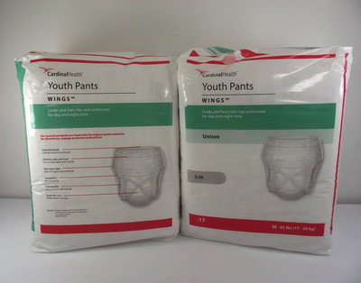 Cardinal Health 2-Pack, 34 Youth Absorbent Pants/Underwear S/M 38-65 ...