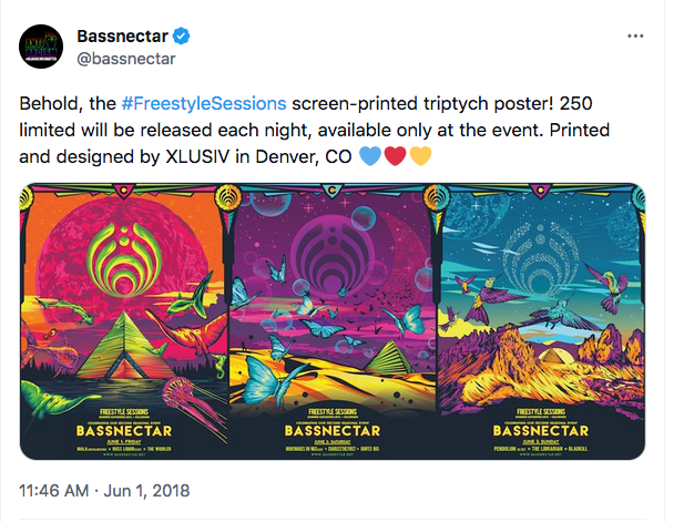 New Bassnectar Freestyle Concert 2018 Screen Printed Poster Signed SN ...