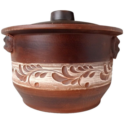 Keramiktopf aus rotem Lehm Topf Auflauftopf Gartopf Kochtopf 3 L | eBay.de
