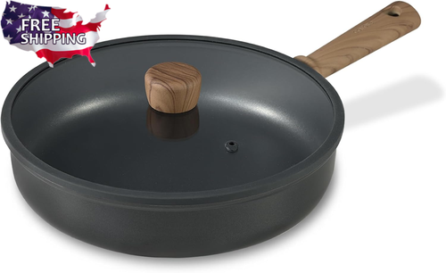 Titanium Pan Non Stick Frying Pans with Lid, 8/9.5/11 Inch Nonstick ...