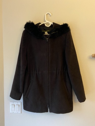 Peruvian Connection 100% ALPACA hood FUR BROWN coat jacket alpaca/ wool ...