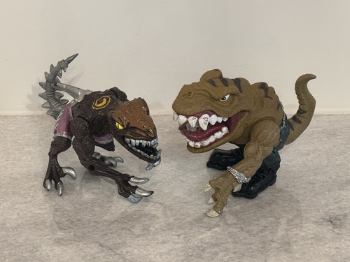 Extreme Dinosaurs 1996 T-Bone Rex & Evil Haxx Raptor Mattel Street ...