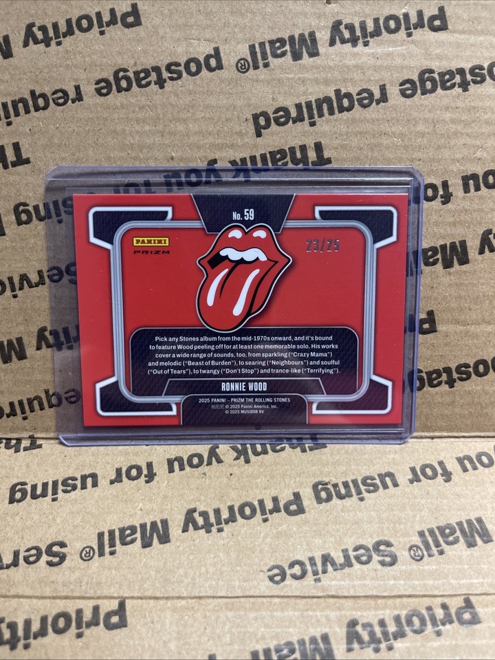 2025 Panini Prizm The Rolling Stones Ronnie Wood #59 Purple Power /25 ...