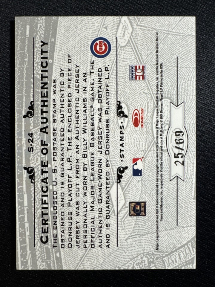 2009 SP Legendary Cuts Billy Williams Jersey /125 Game Used Cubs | eBay
