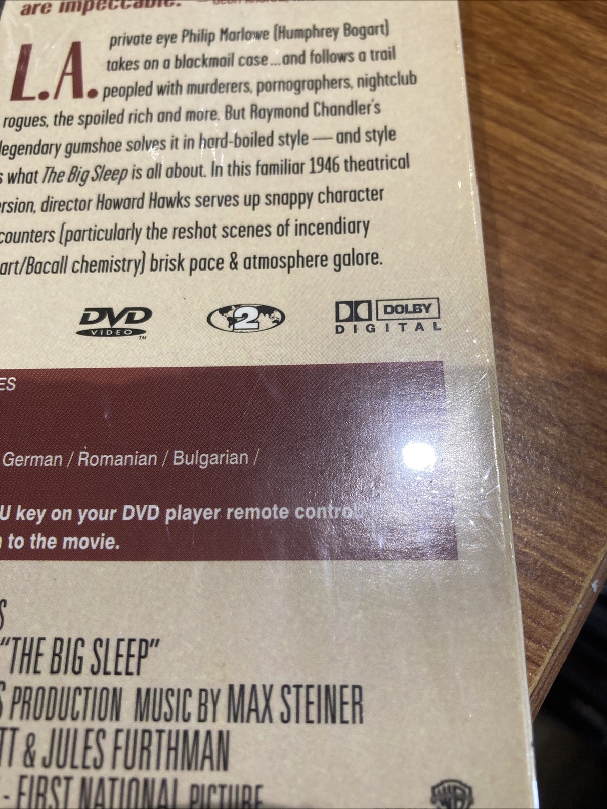 The Big Sleep DVD SEALED Humphrey Bogart, Lauren Bacall 7321900650267 ...