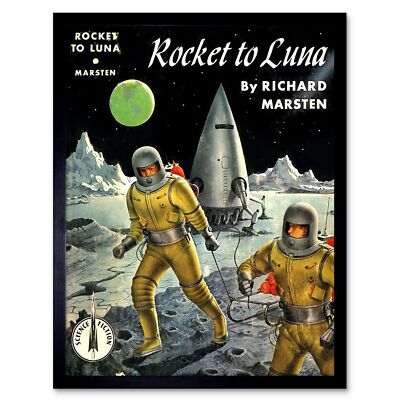 Advert Novel Book Rocket Luna Sci Fi Space 12X16 Inch Framed Art Print ...