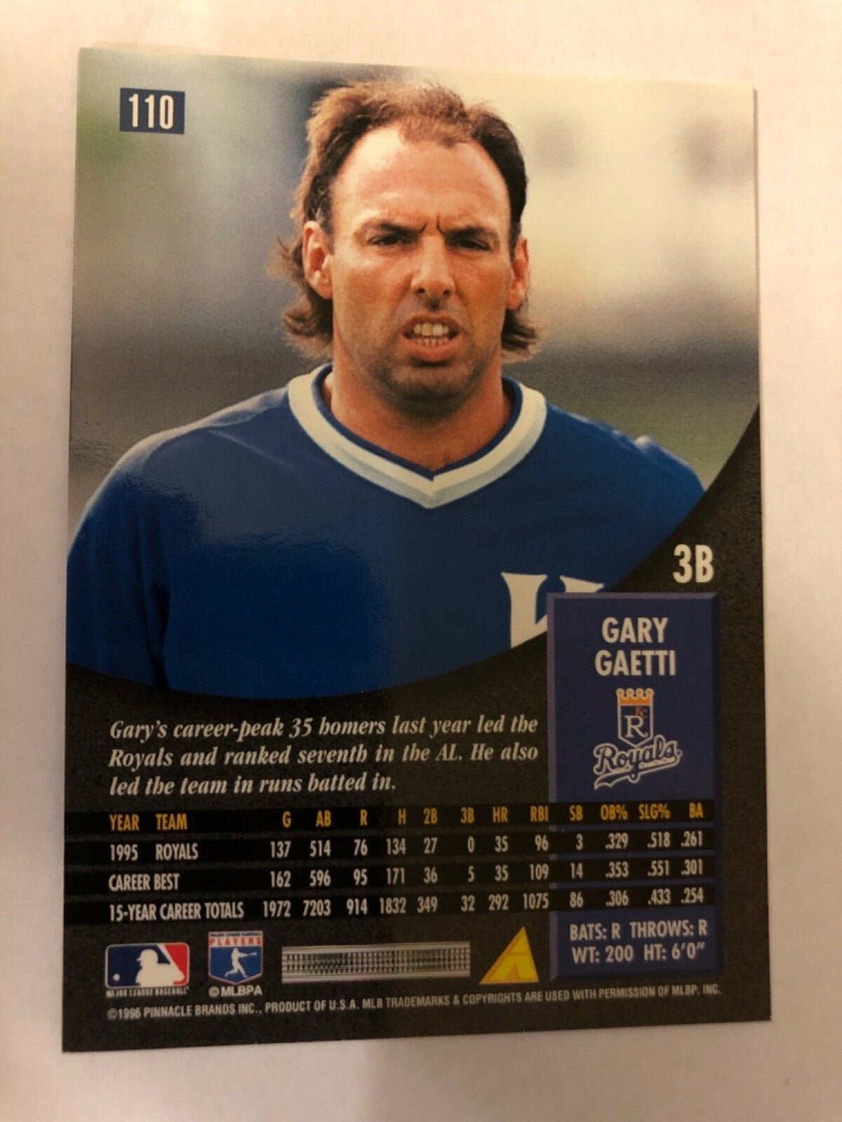1996 Pinnacle #110 Royals Gary Gaetti Baseball Card | eBay