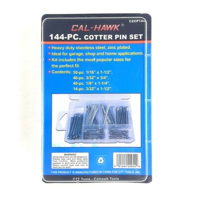 144 PC Cotter Pin Assortment Different Sizes Stainless steel Cotter Pin ...
