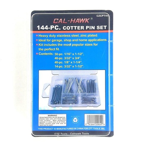 144 PC Cotter Pin Assortment Different Sizes Stainless steel Cotter Pin ...