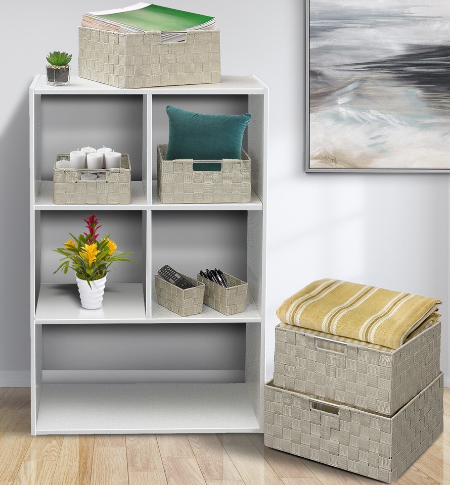 7-Pack Storage Box Set for Closet & Shelves - Woven Fabric Basket ...