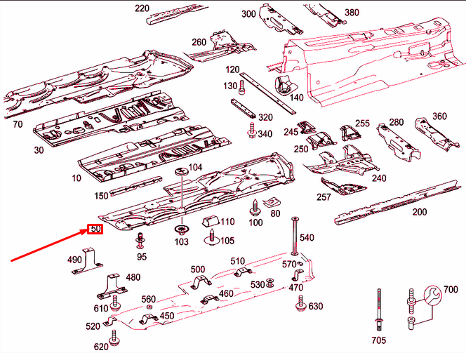 Mercedes-Benz E W212 Left Side Underbody Cover A2126100608 2011 for ...