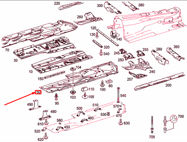 Mercedes-Benz E W212 Left Side Underbody Cover A2126100608 2011 for ...